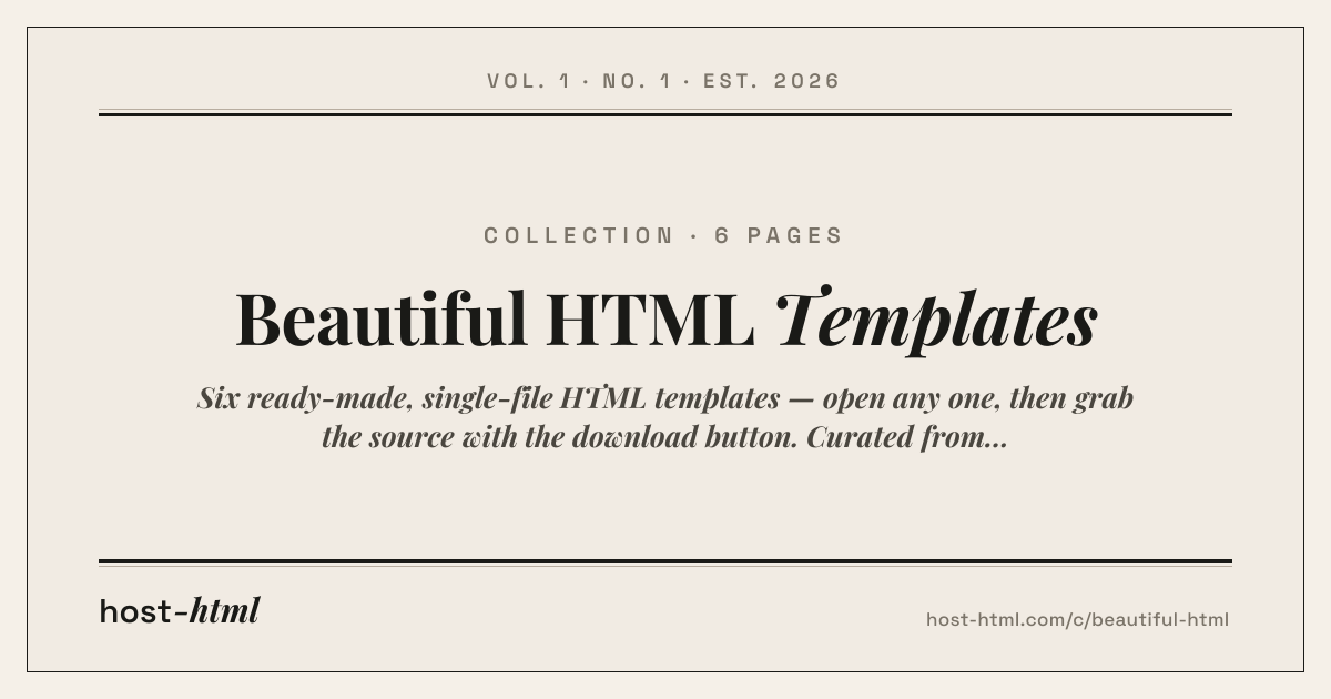 Beautiful HTML Templates — a collection on host-html